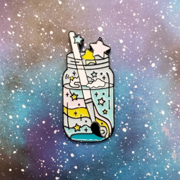 None | Jewelry | Water Color Paint Jar Enamel Pin | Poshmark